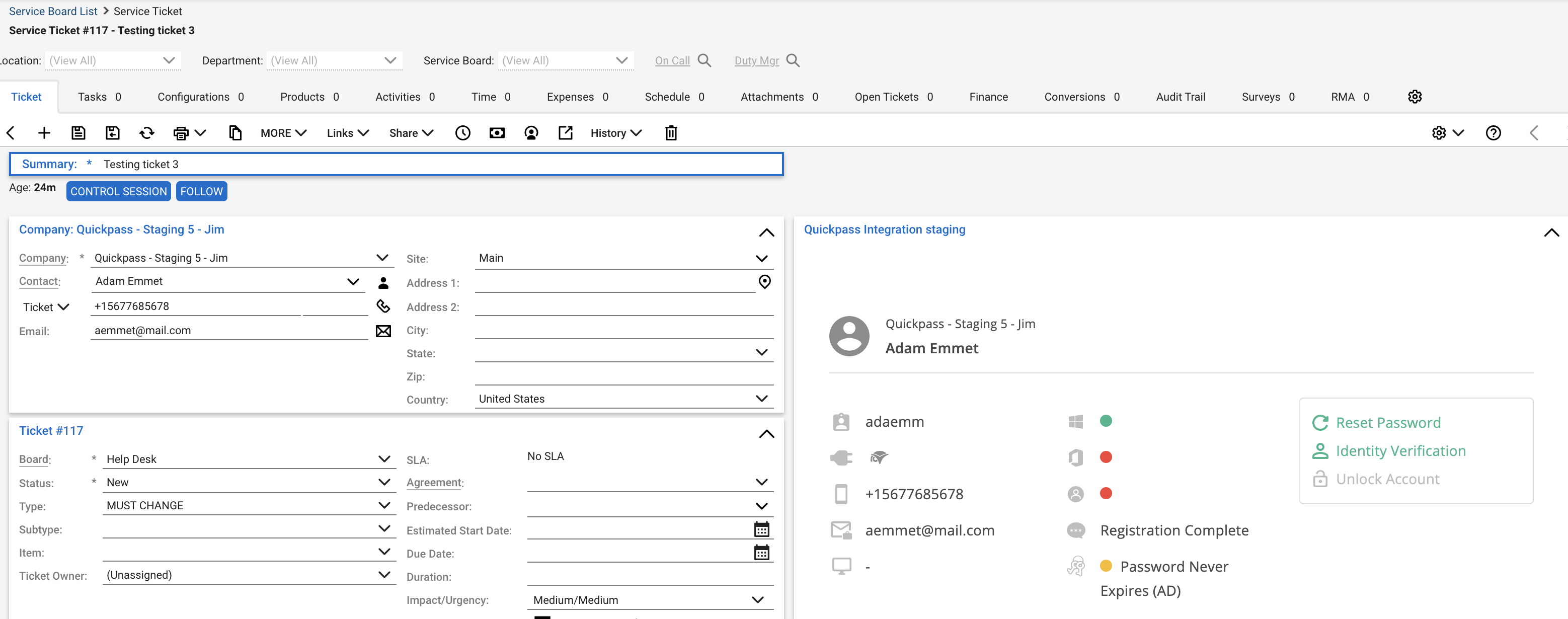 Add Quickpass POD to Connectwise Manage Service Ticket – Quickpass Software