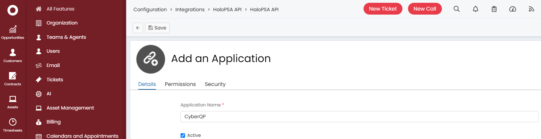 HaloPSA Integration Setup Guide – CyberQP