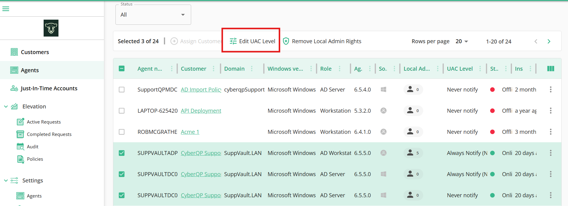 📘 How to Change UAC Level from the Quickpass Dashboard – CyberQP